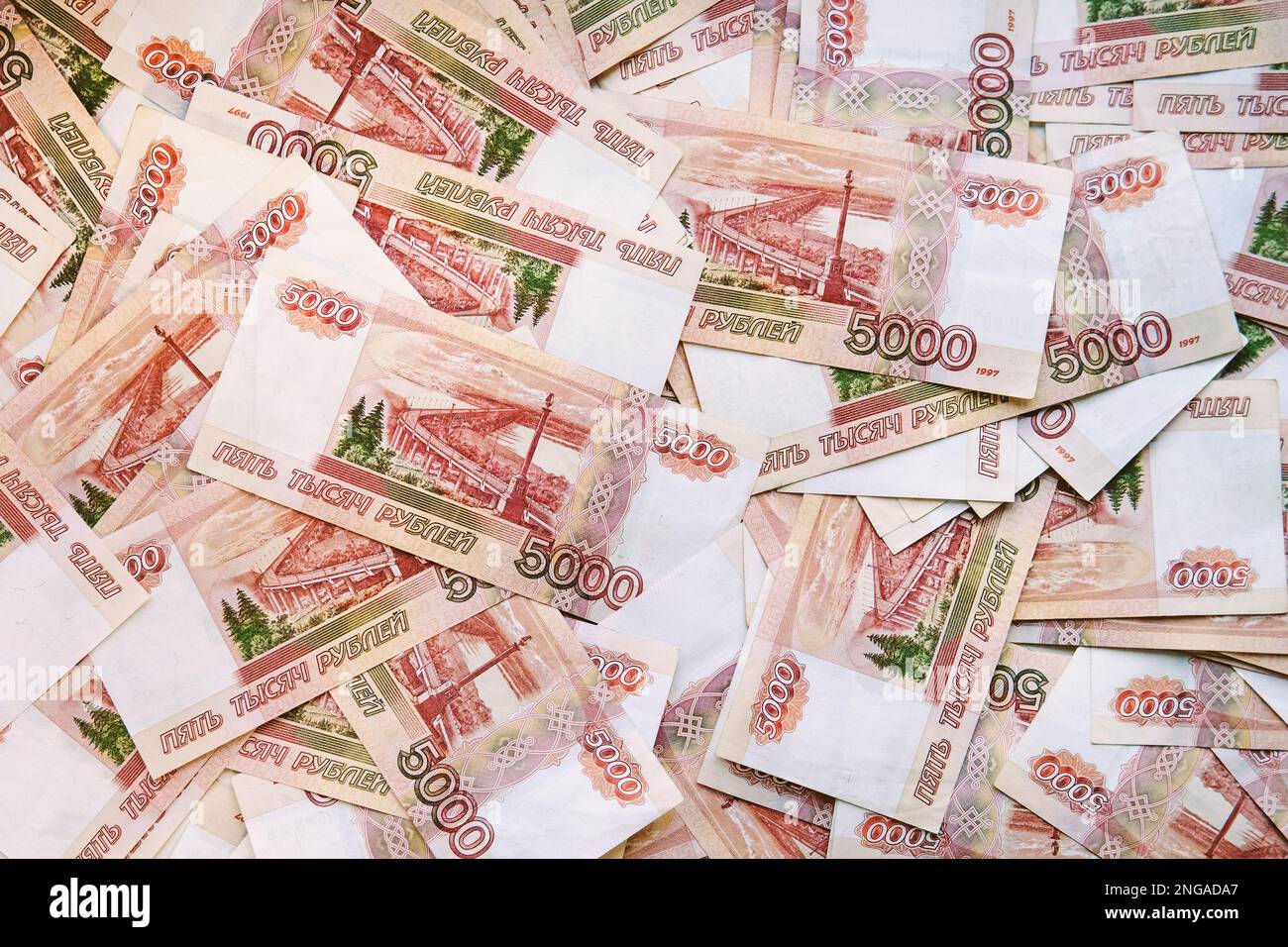 background of Bank of Russia notes. Russia money roubles banknotes ...