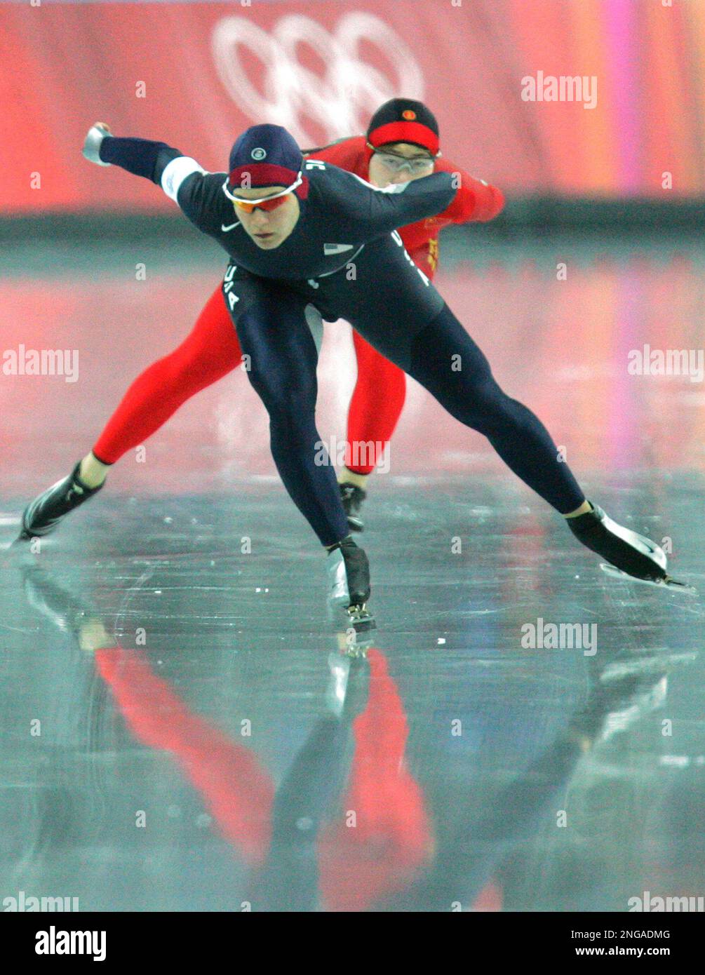 United States Catherine Raney, from Elm Grove, Wi., leads China's Wang ...