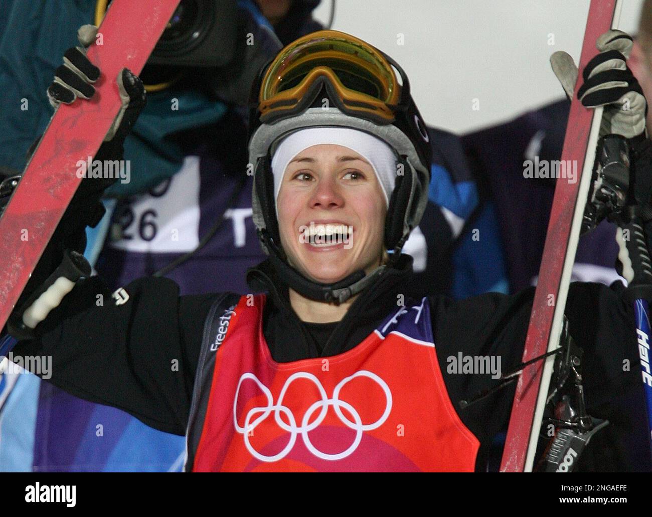 Jennifer Heil of Canada reacts after winning the gold medal in the ...