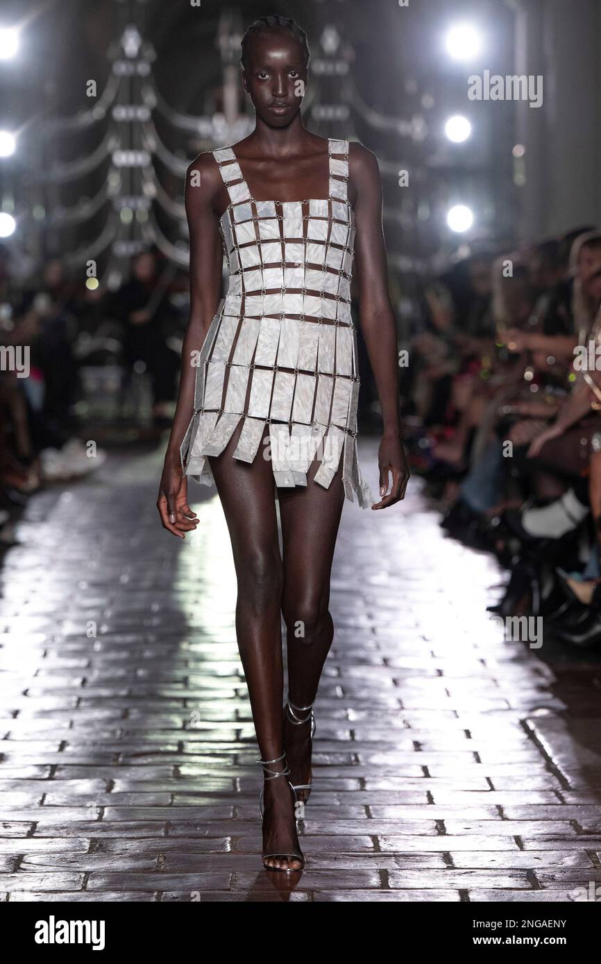 London, UK. 17th Feb, 2023. Models on the runway at the Annies Ibiza ...