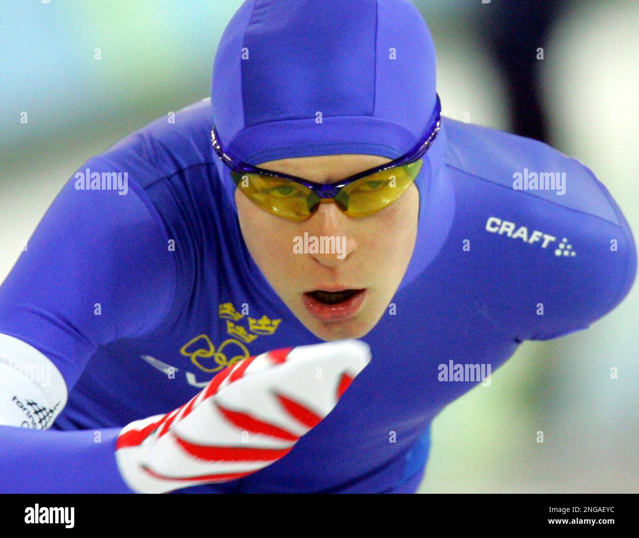 Sweden's Johan Rojler races during the Winter Olympics men's 5,000 ...