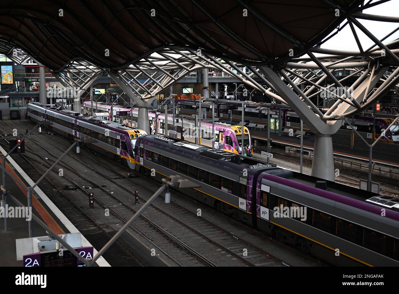 Interior of Southern Cross Railway Station, with its distinctive wavy ...