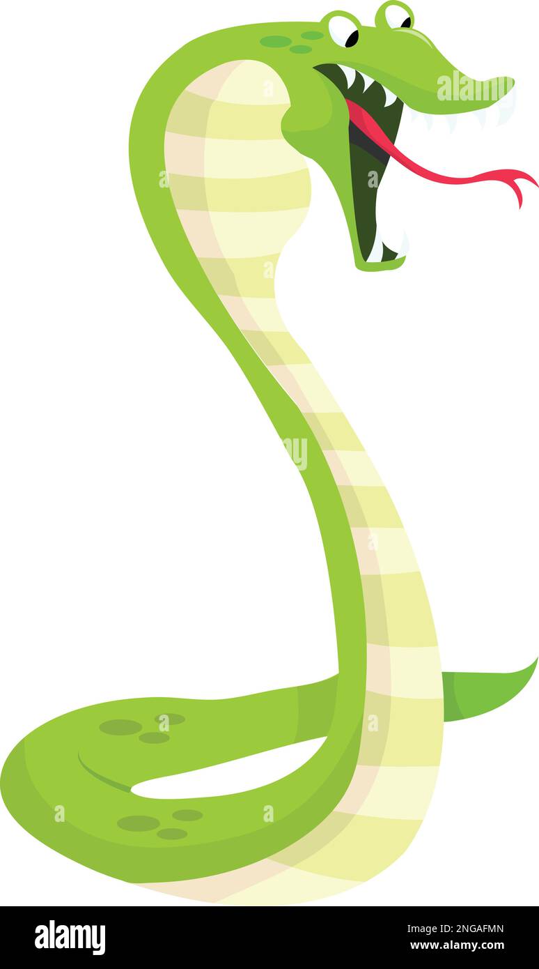 A cartoon vector illustration of a green cobra snake Stock Vector Image ...