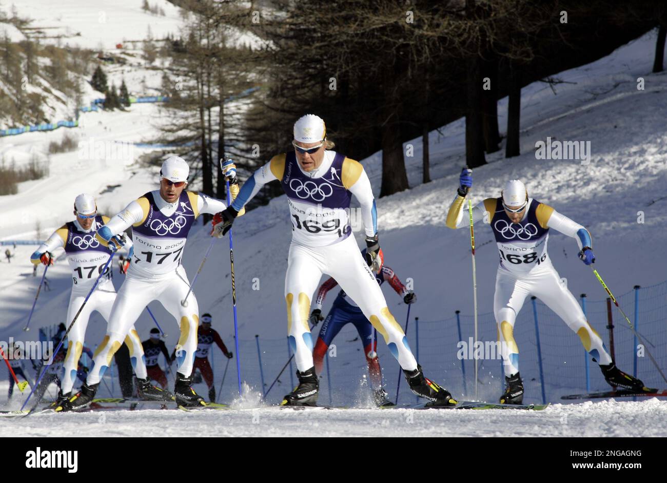Sweden's Johan Olsson, Anders Soedergren, Mathias Fredriksson and ...