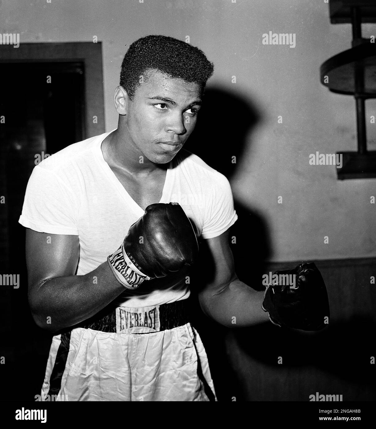 Young heavyweight fighter Cassius Clay is seen at City Parks Gym in New ...