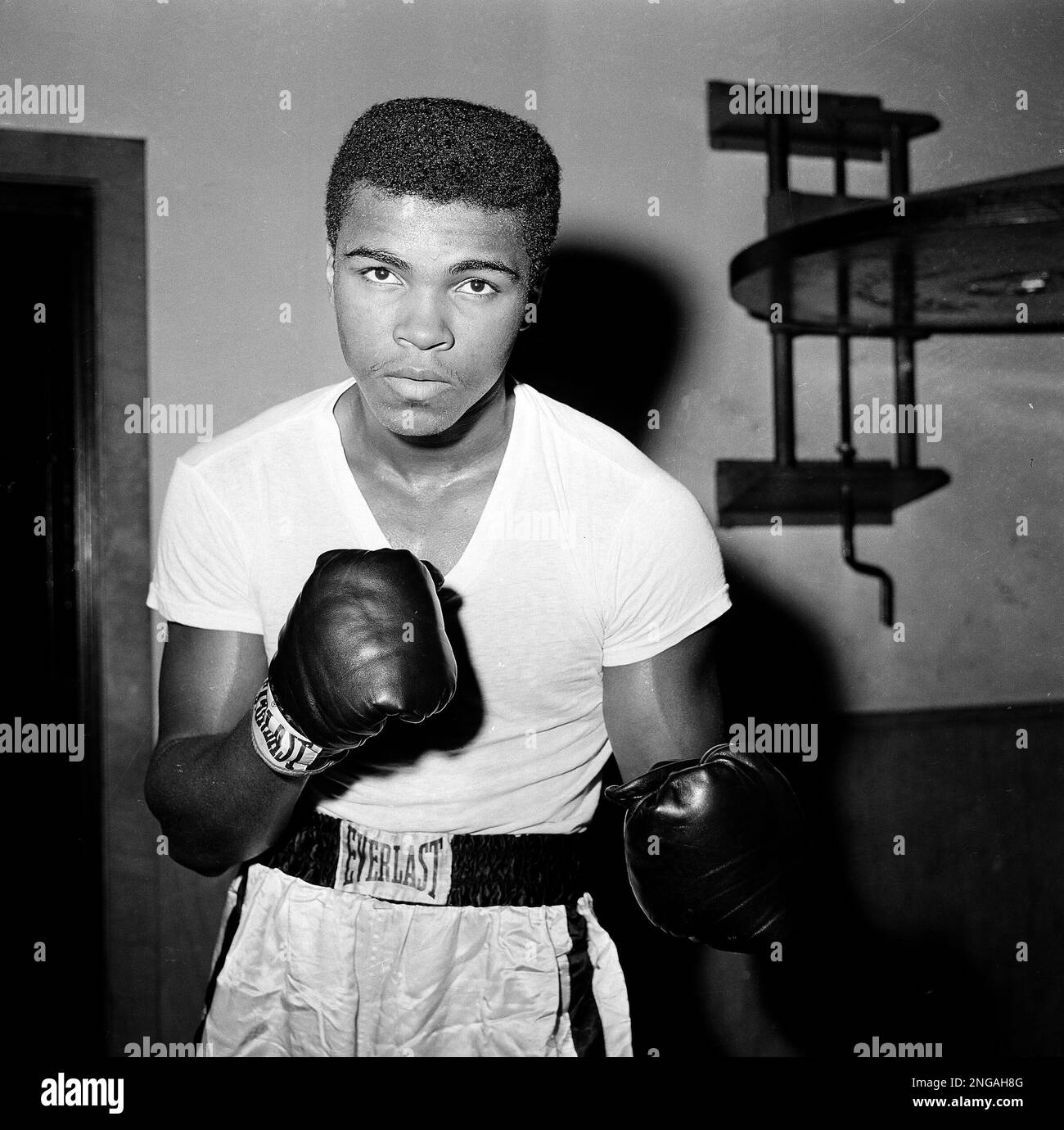Young heavyweight fighter Cassius Clay is seen at City Parks Gym in New ...