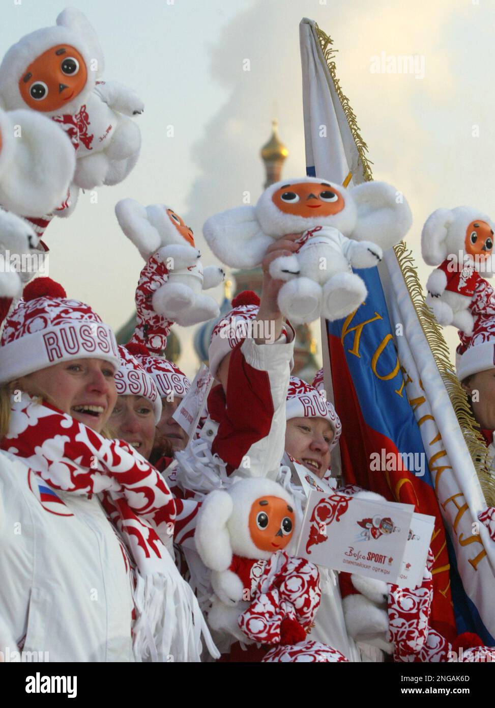 Members of the Russian Olympic team that heads for Turin, pose in Red ...