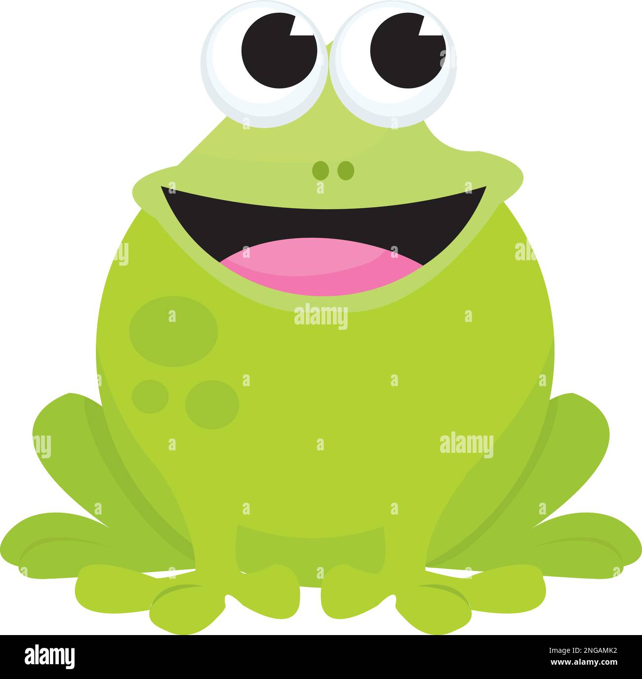 A cartoon vector illustration of a happy fat green frog Stock Vector ...