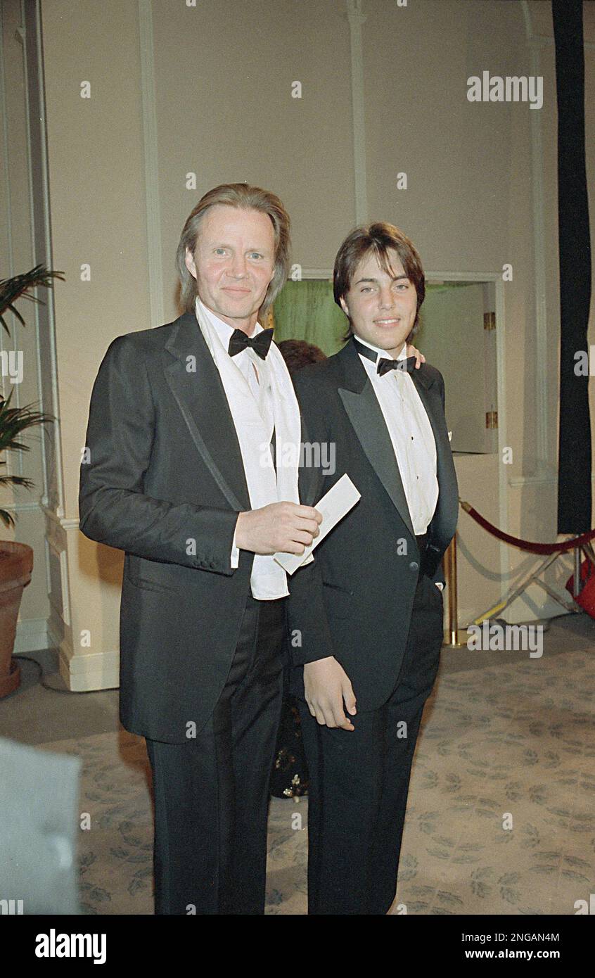 Actor Jon Voight with his son Jaime are shown at the Golden Globes ...