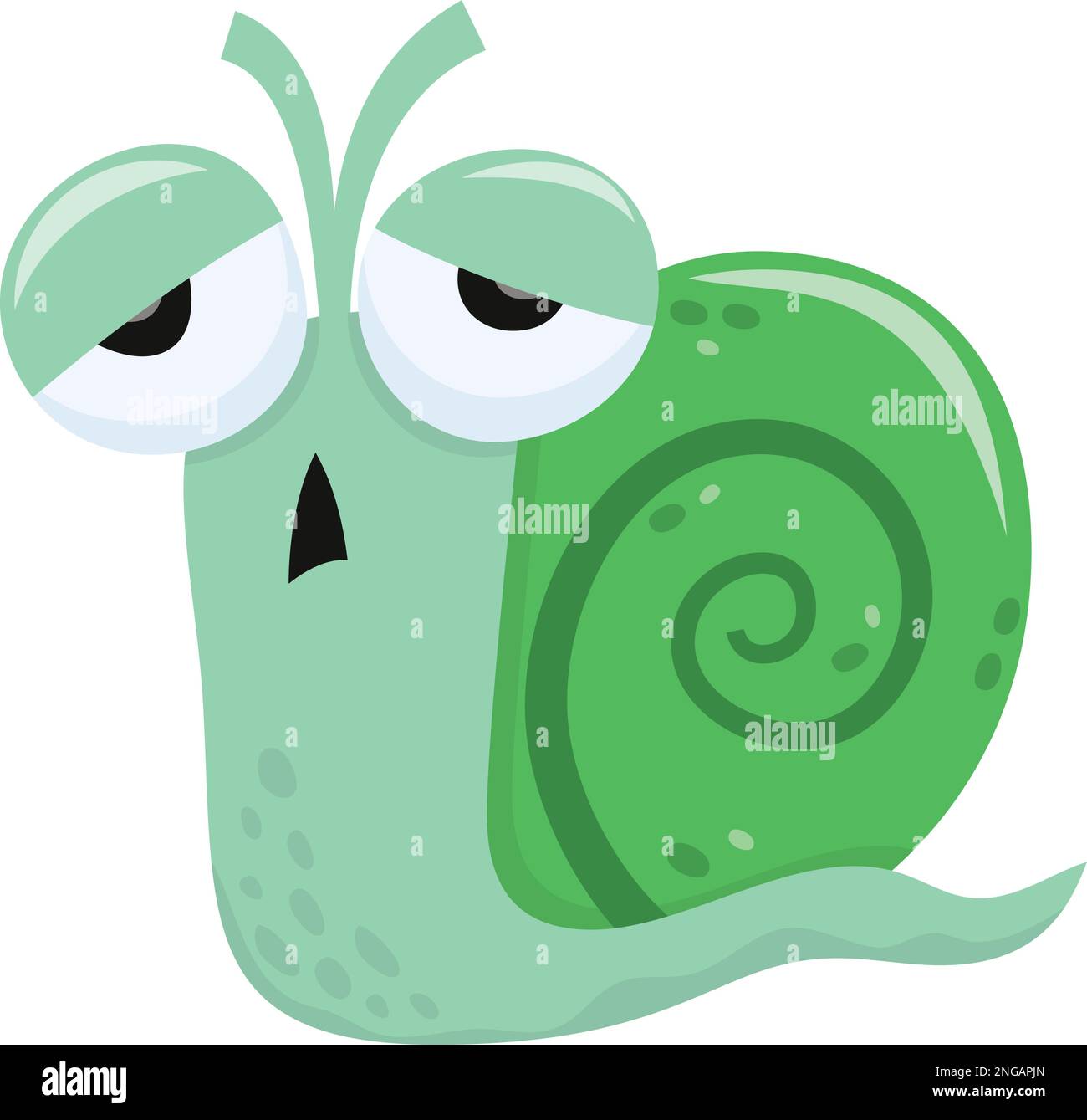 A cartoon vector illustration of a sick green snail Stock Vector Image ...