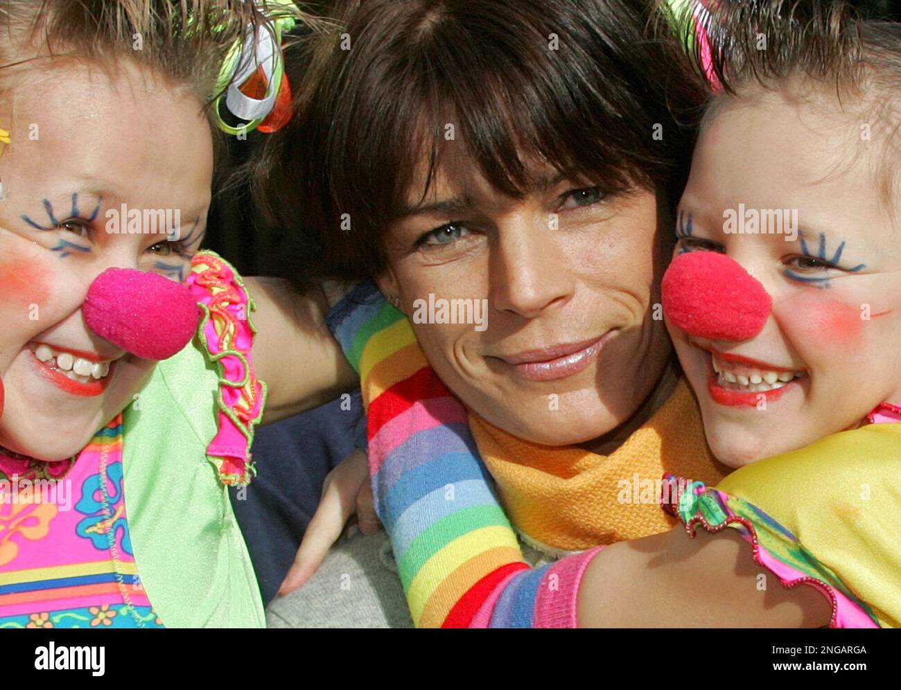 Princess Stephanie of Monaco poses with children on the eve of the 30th ...