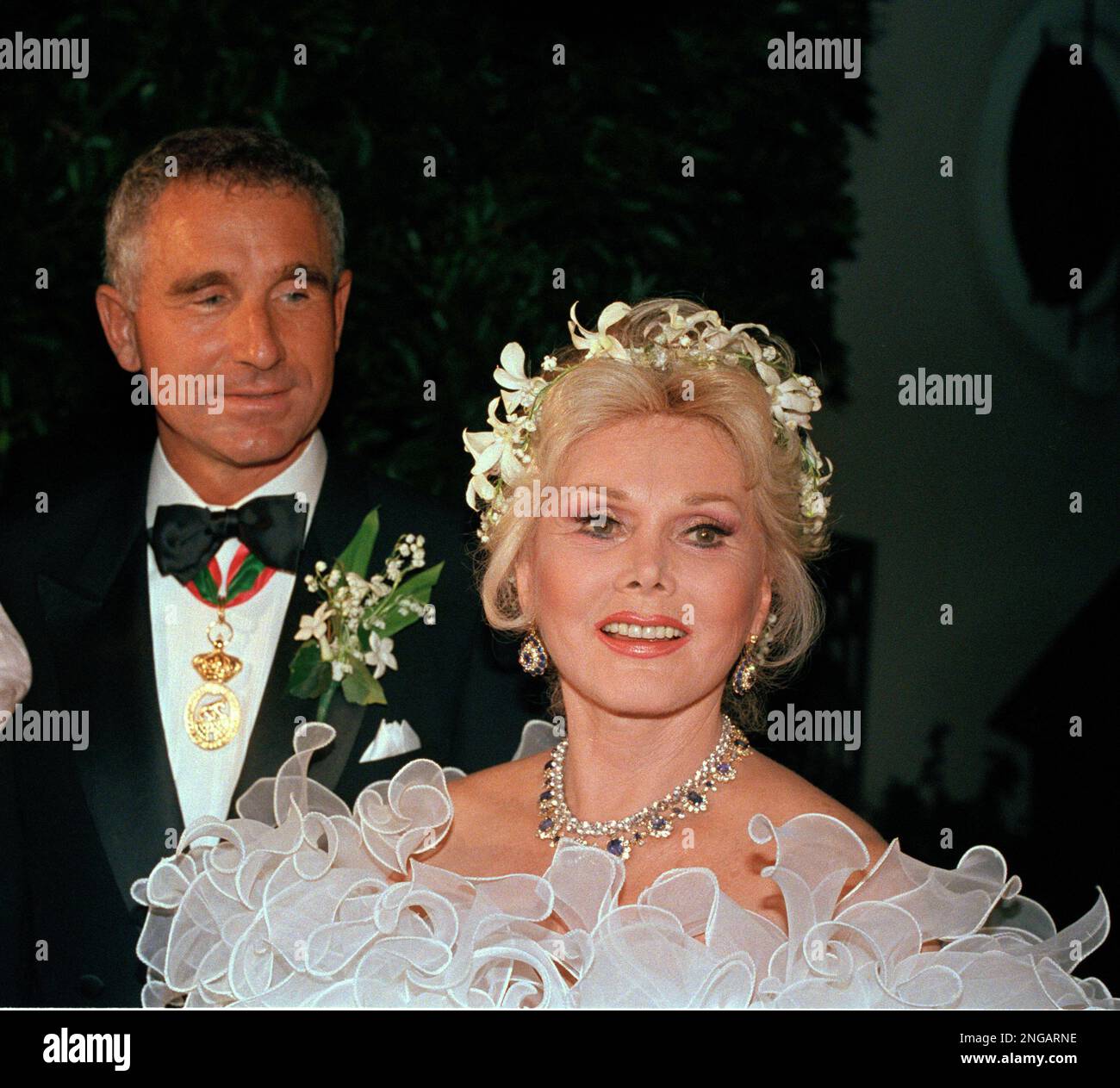 Actress Zsa Zsa Gabor appears with her eighth husband, Prince Frederick ...
