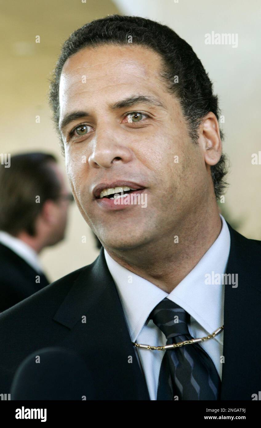 Lou Rawls Jr. arrives at the funeral for his father, singer Lou Rawls ...