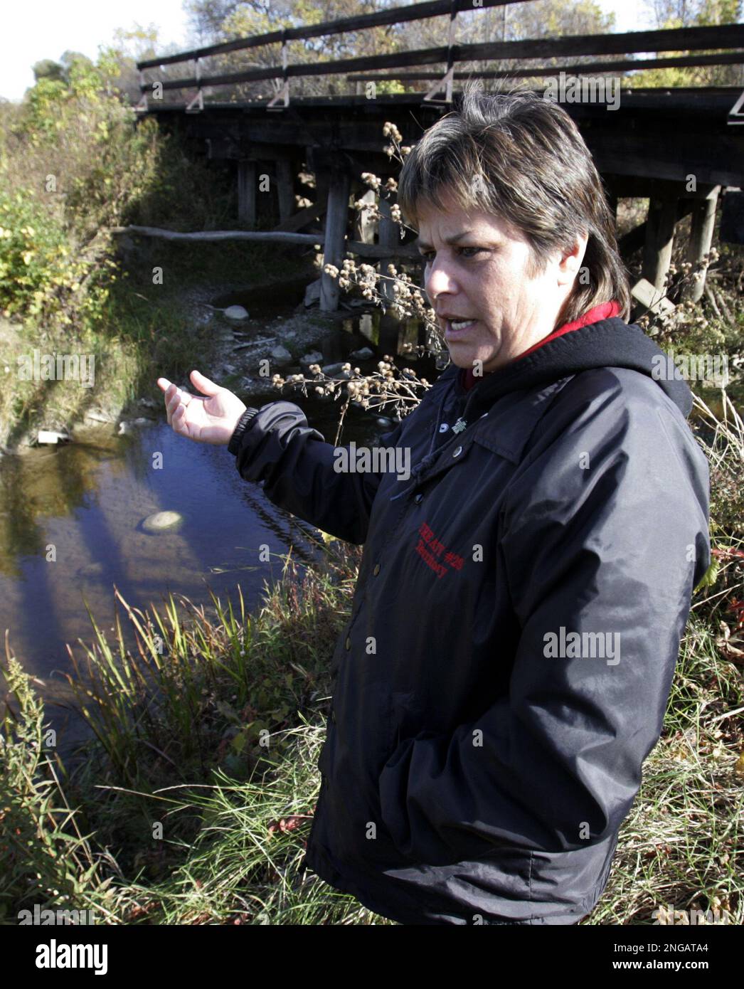 Ada Lockridge looks over Talfourd Creek on the Aamjiwnaang First Nation ...