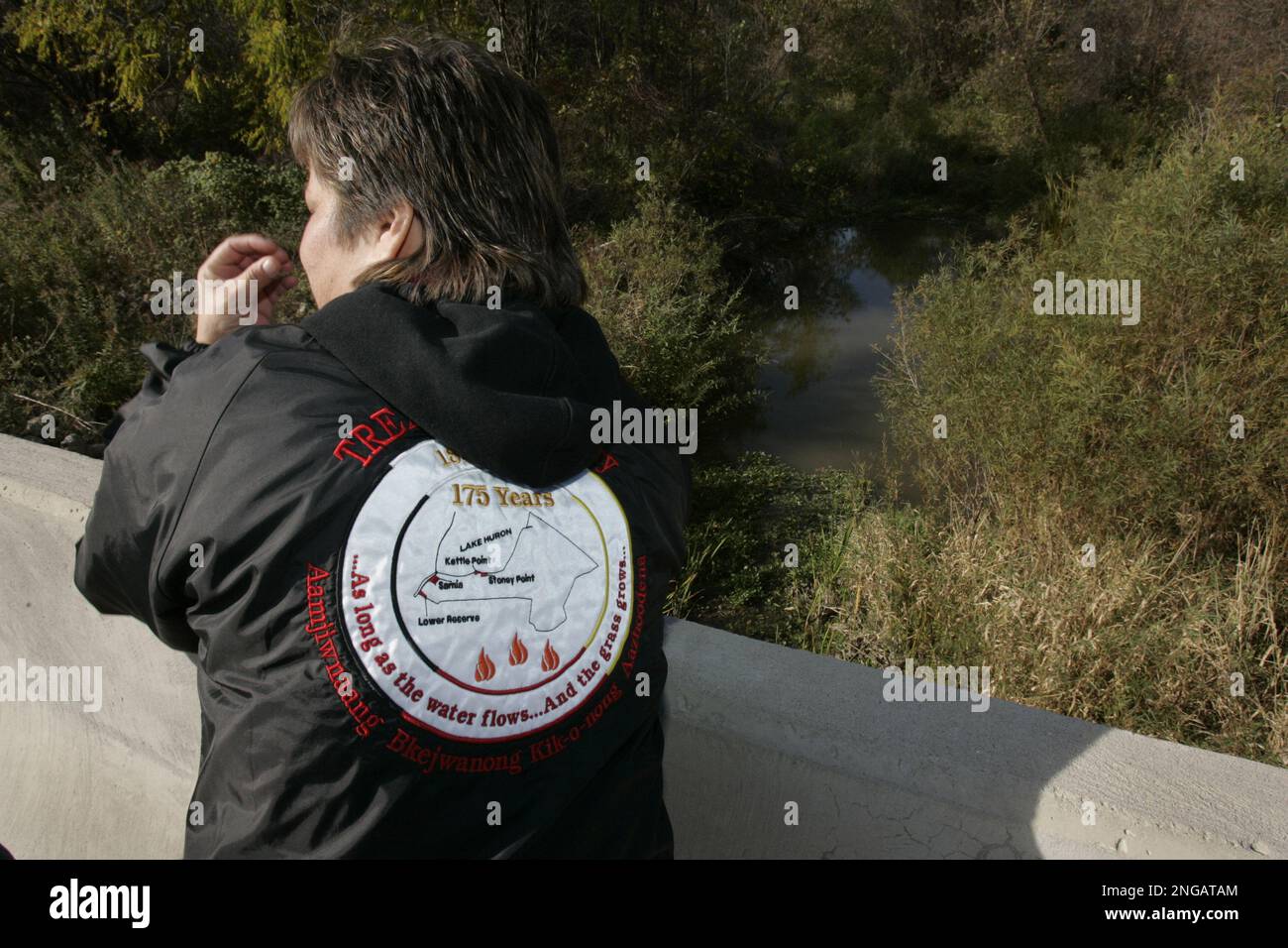 Ada Lockridge looks over Talfourd Creek on the Aamjiwnaang First Nation ...