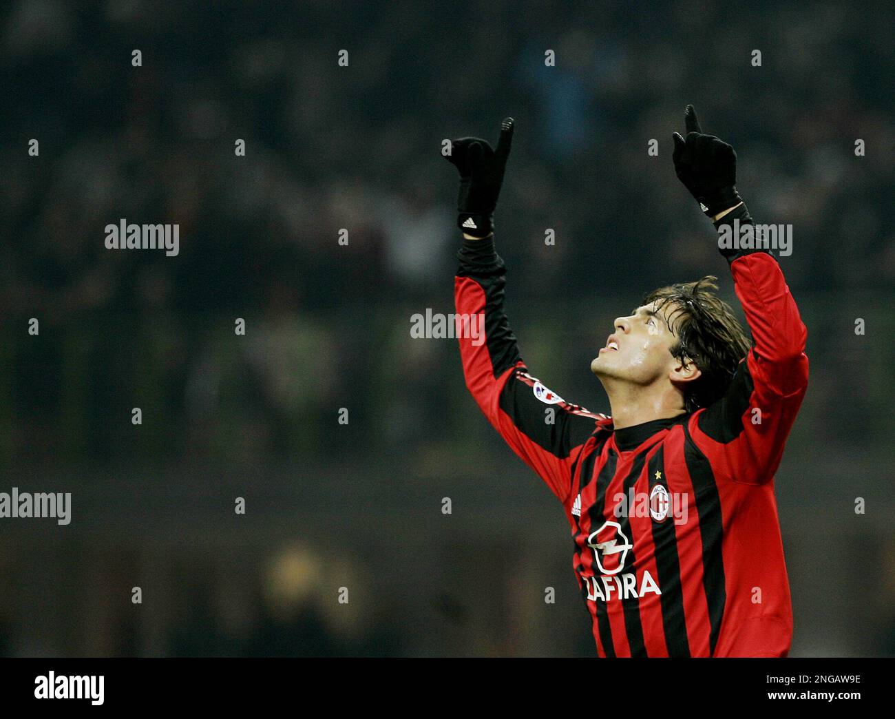 AC Milan Brazilian soccer star Kaka' celebrates after scoring during ...