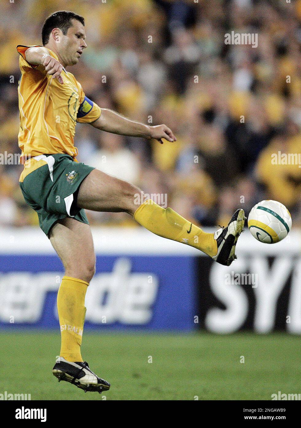 Australian player Mark Viduka, in action during second leg World Cup ...