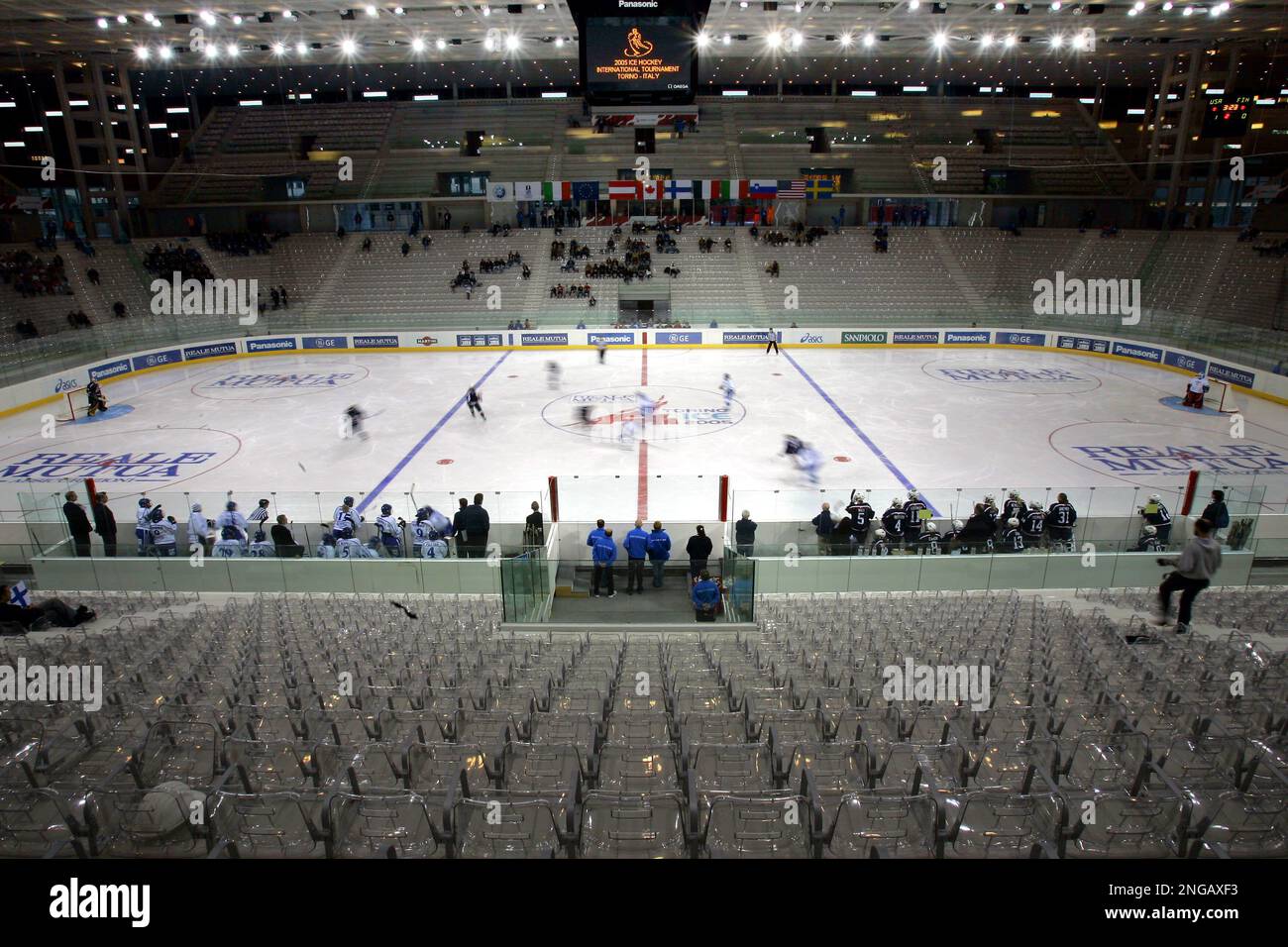 A view of the Olympic Palasport during the 2005 Ice Hockey ...