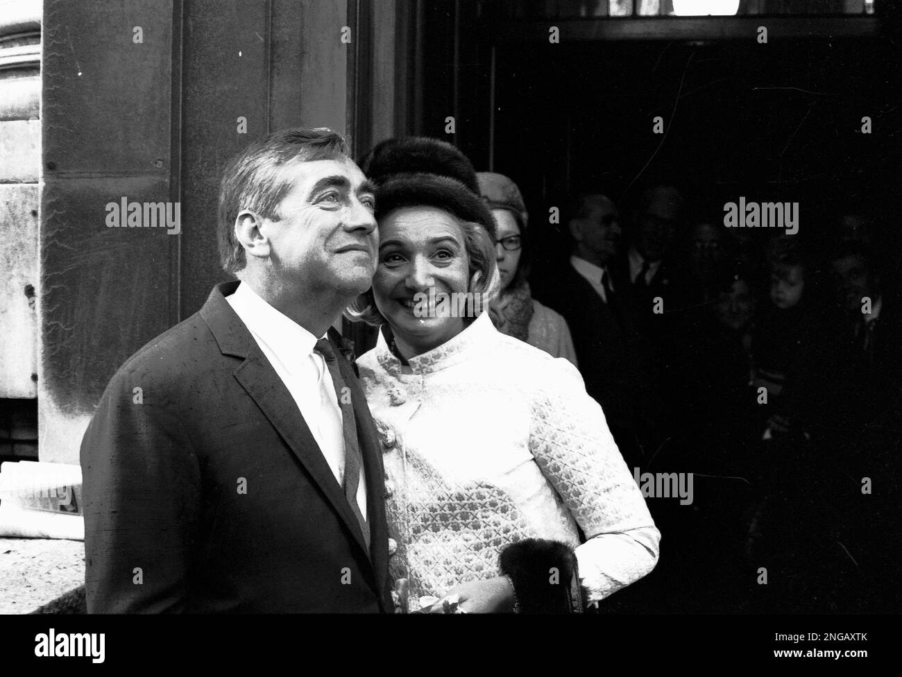 British comedian Tony Hancock is seen with his wife, Freddie Ross ...