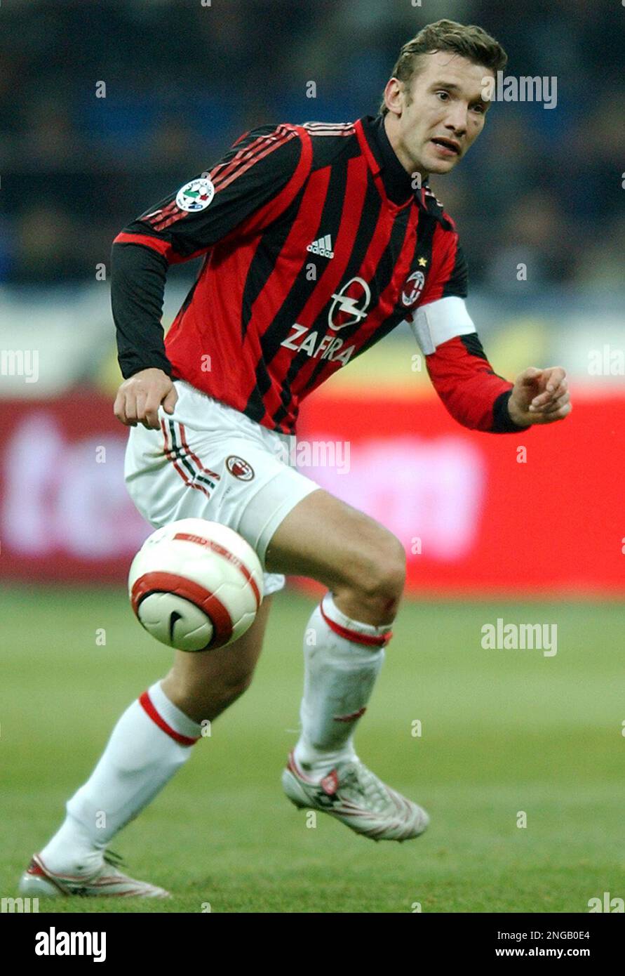 Milan Ukranian soccer star Andriy Shevchenko in action during an ...
