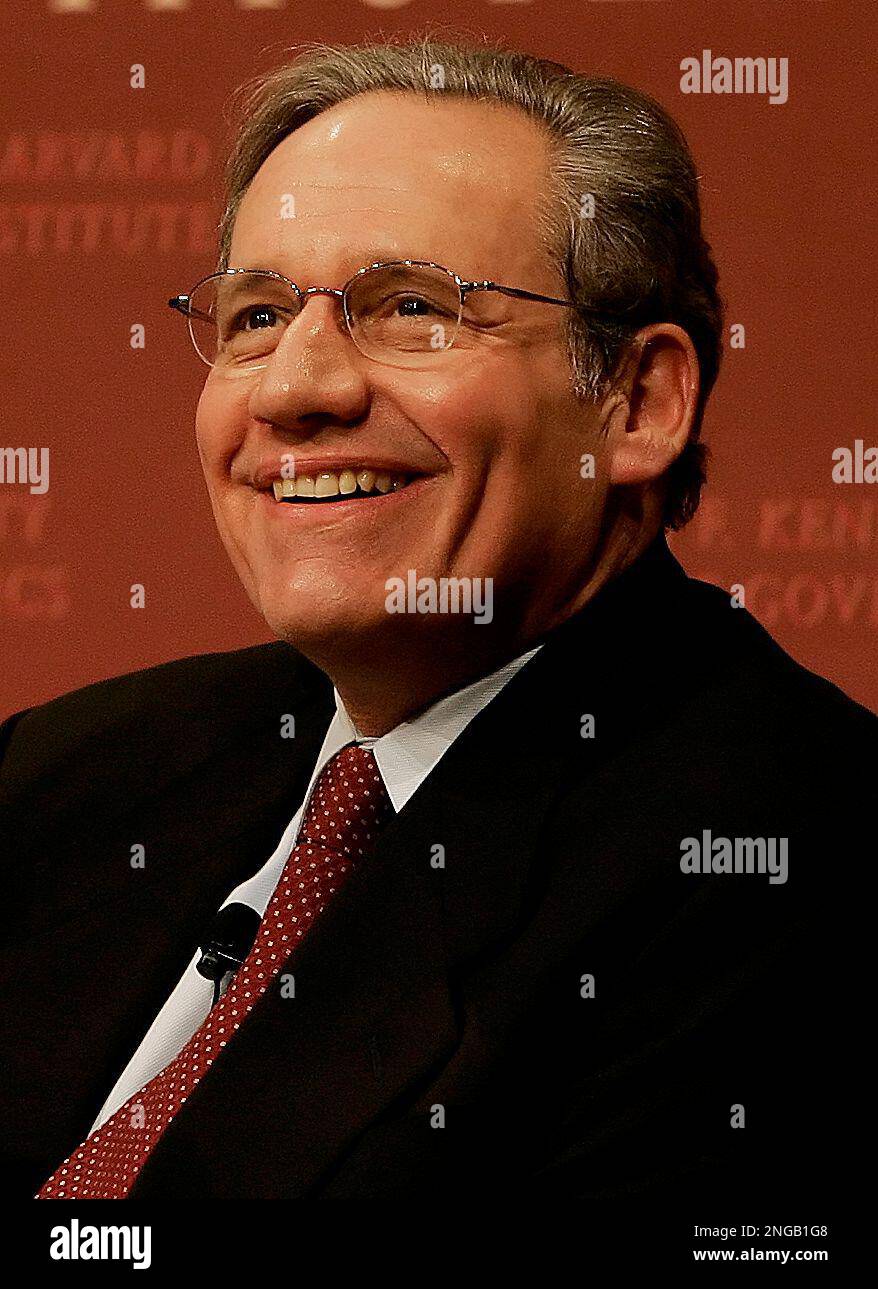 Bob Woodward smiles before speaking with Carl Bernstein Monday, Dec. 5 ...