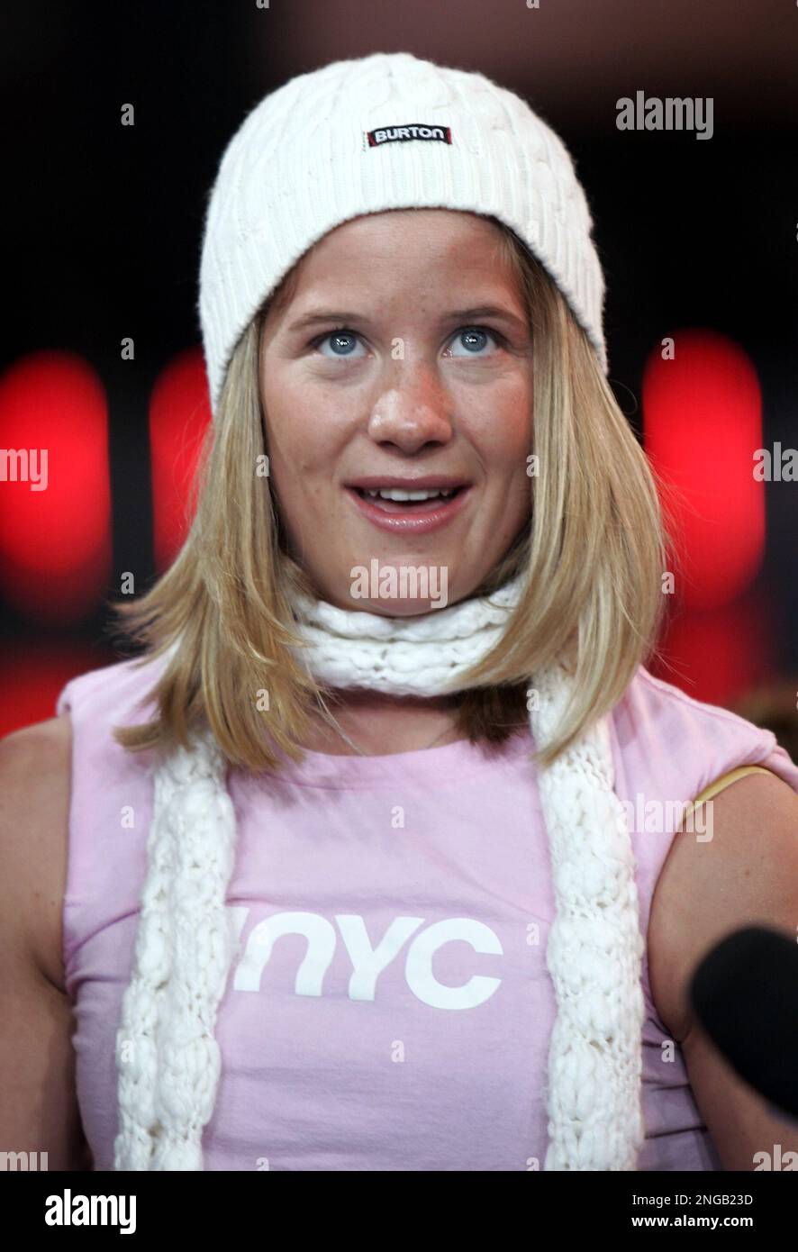 Professional snowboarder Hannah Teter appears on stage during MTV's ...
