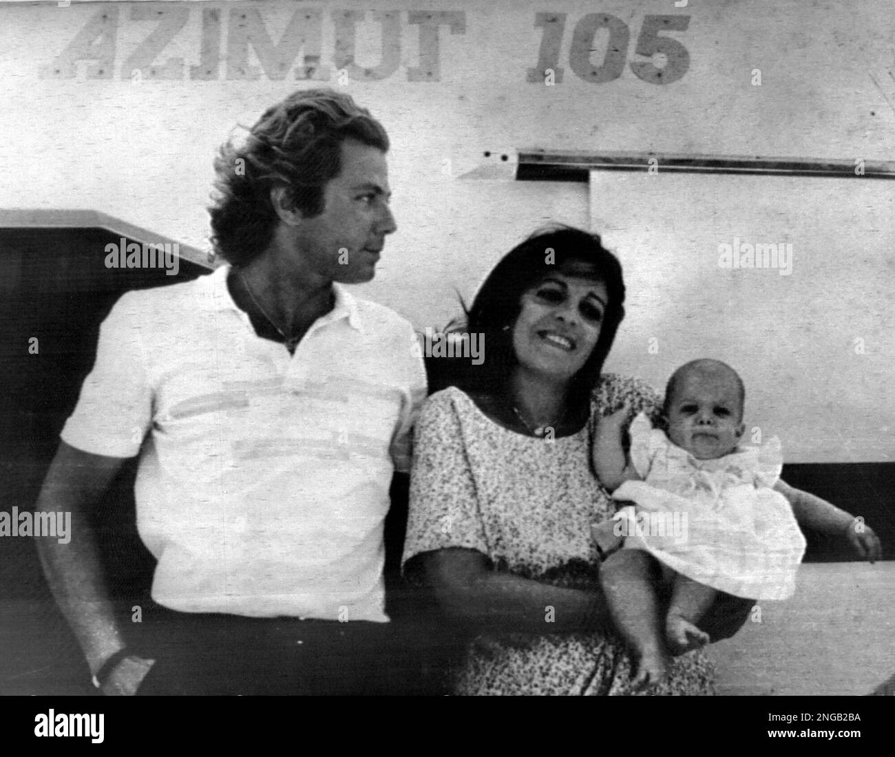 Thierry Roussel, his wife Christina Onassis and their daughter Athina ...