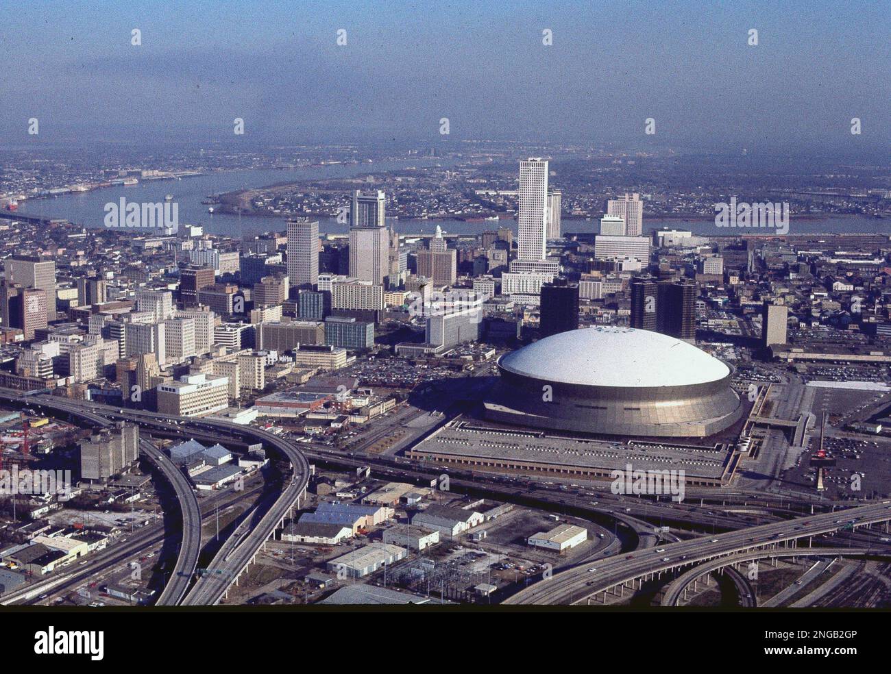 An aerial view of the Louisiana Superdome in New Orleans, where ...