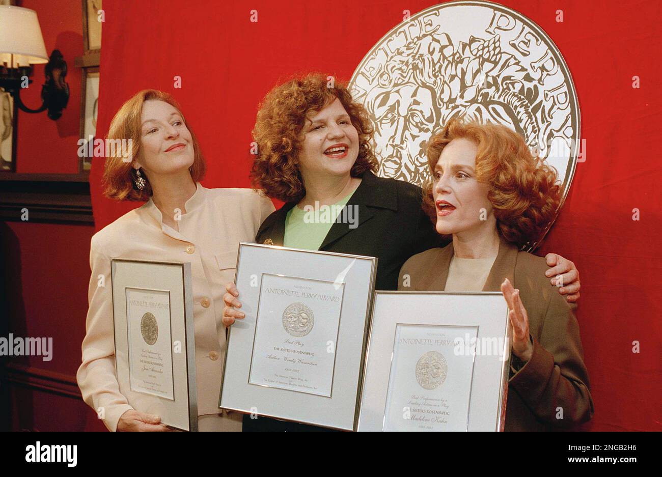 Playwright Wendy Wasserstein is flanked by actresses Jane Alexander ...