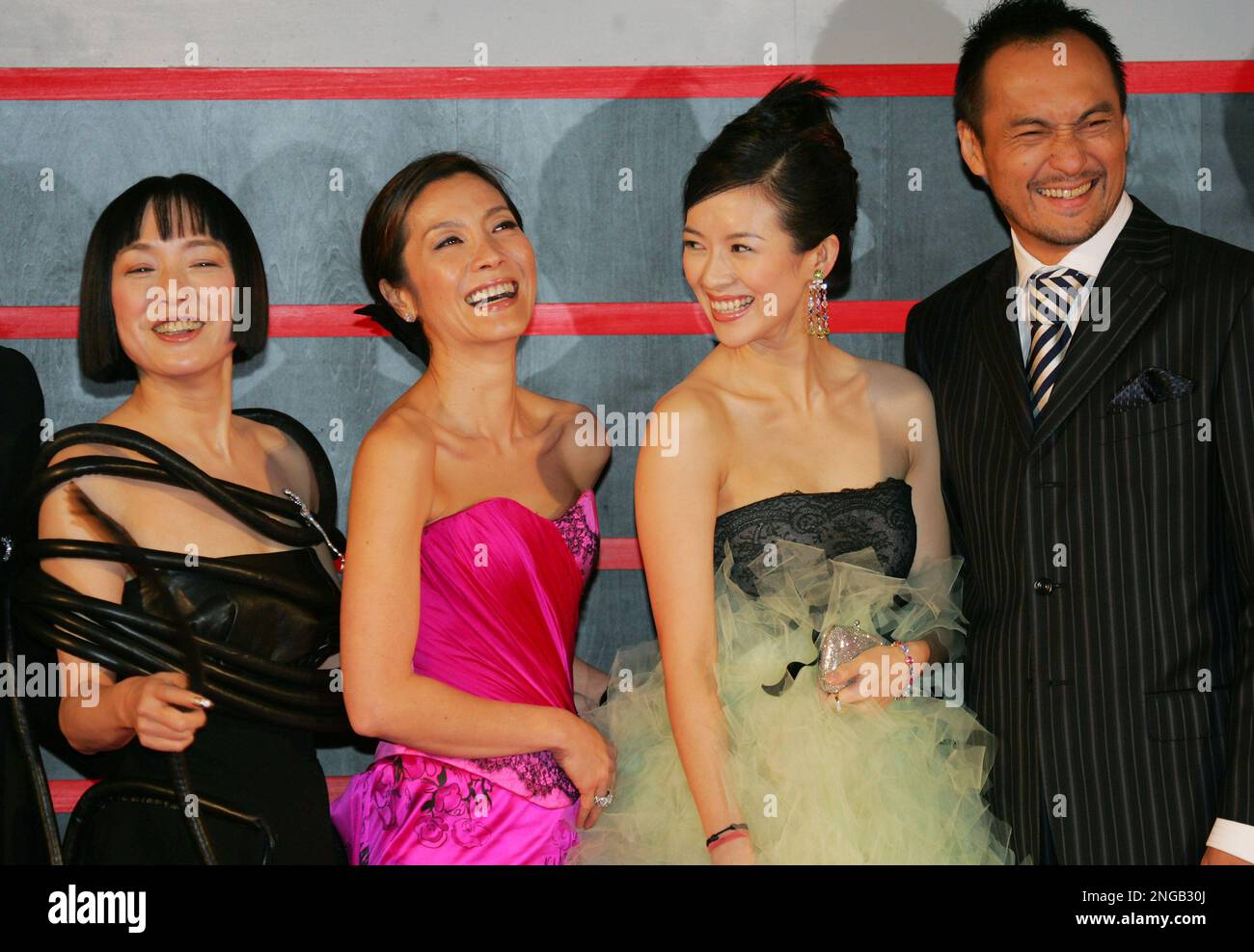 Leading casts in the Hollywood movie "Sayuri," a film version of the ...