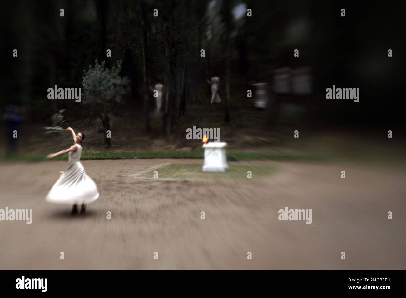 Priestess performs during a rehearsal for Sunday's torch lightning ...