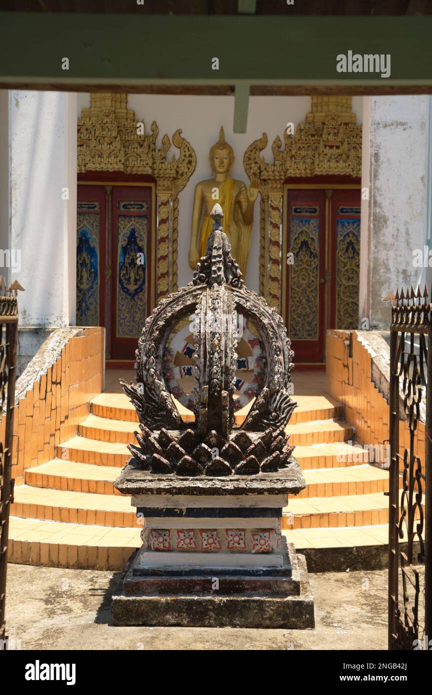 Arbor built to cover round stones buried in the ground to mark the ...