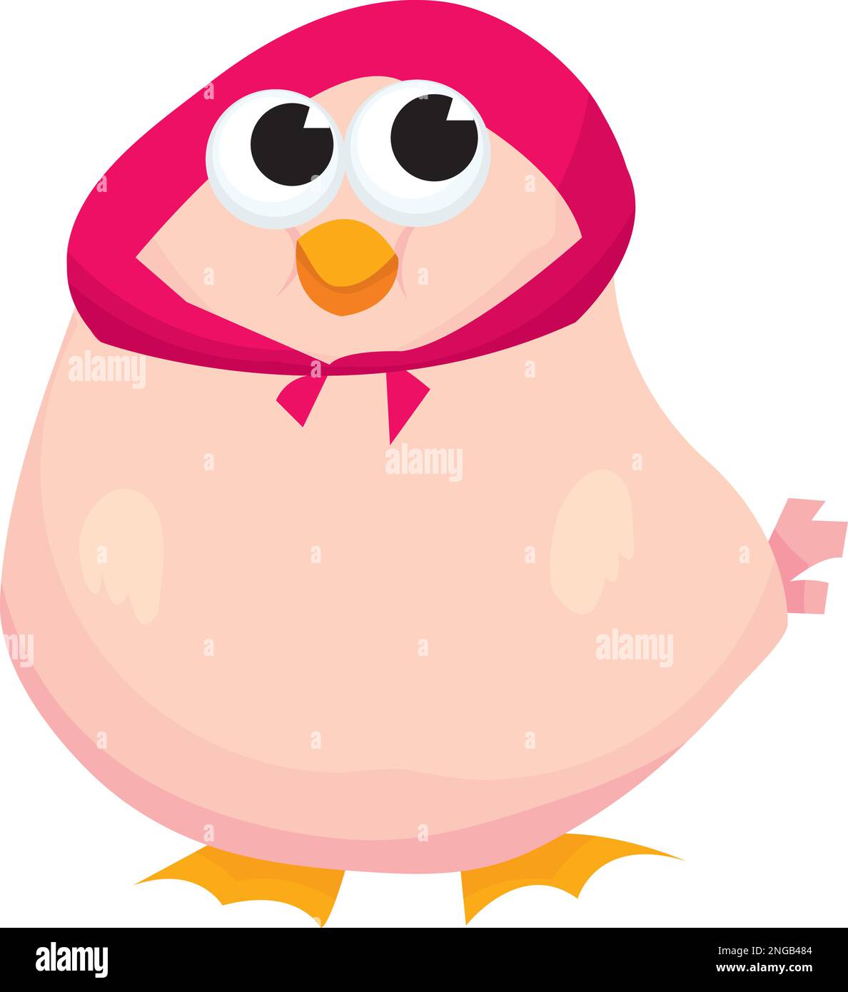 Cute cartoon vector illustration mother duck with pink scarf around her ...