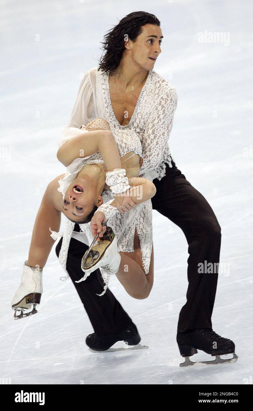 Italy's Massimo Scali, top, and Federica Faiella perform during the Ice ...