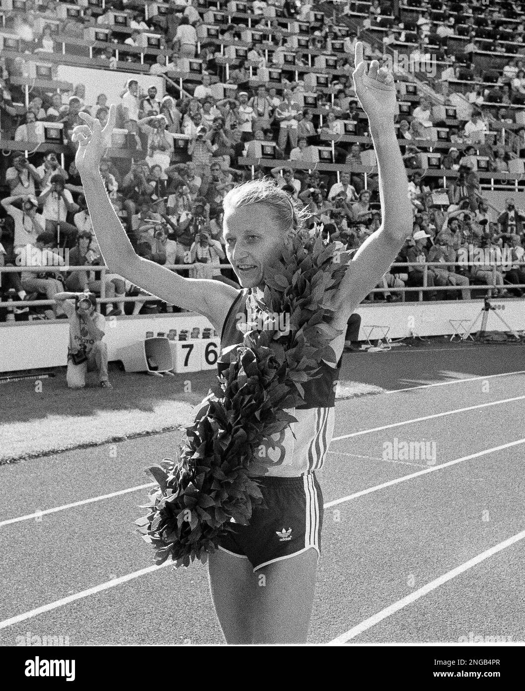 Norway's Grete Waitz is seen after winning the women's marathon in the ...