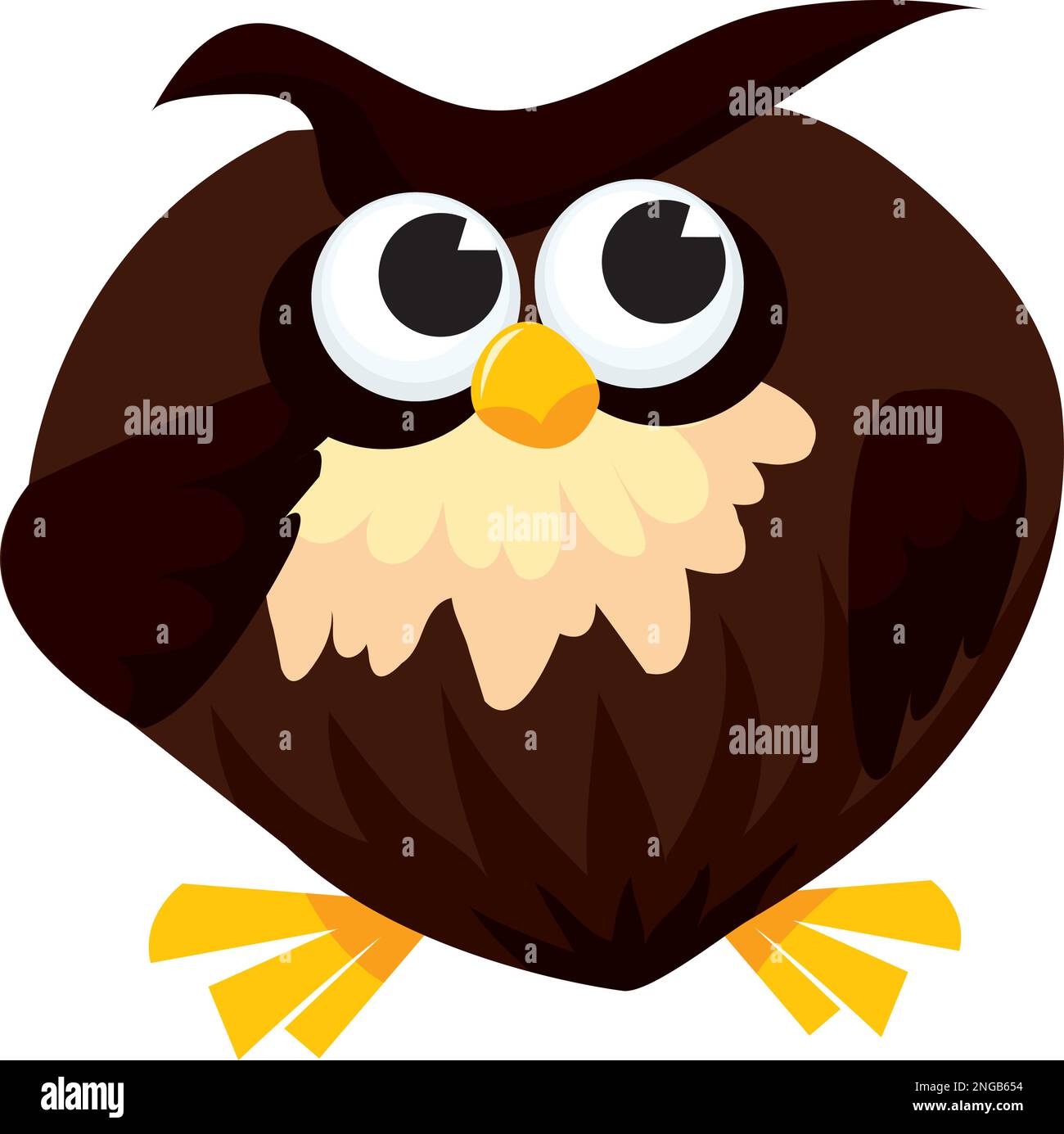 A vector illustration of a cute cartoon thinking owl Stock Vector Image ...