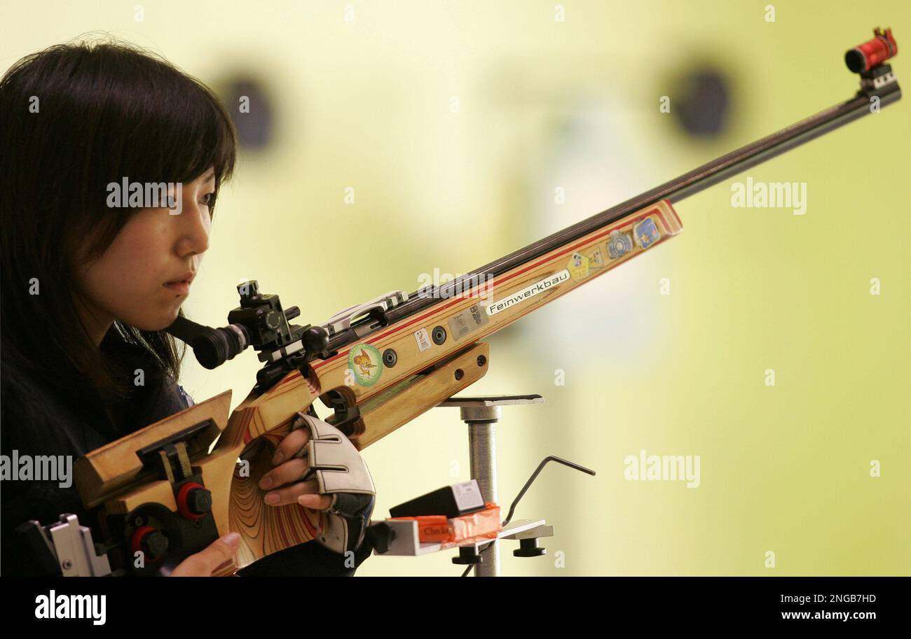 Japan's Seiko Iwata pauses as she competes in the Women's 50 meter ...