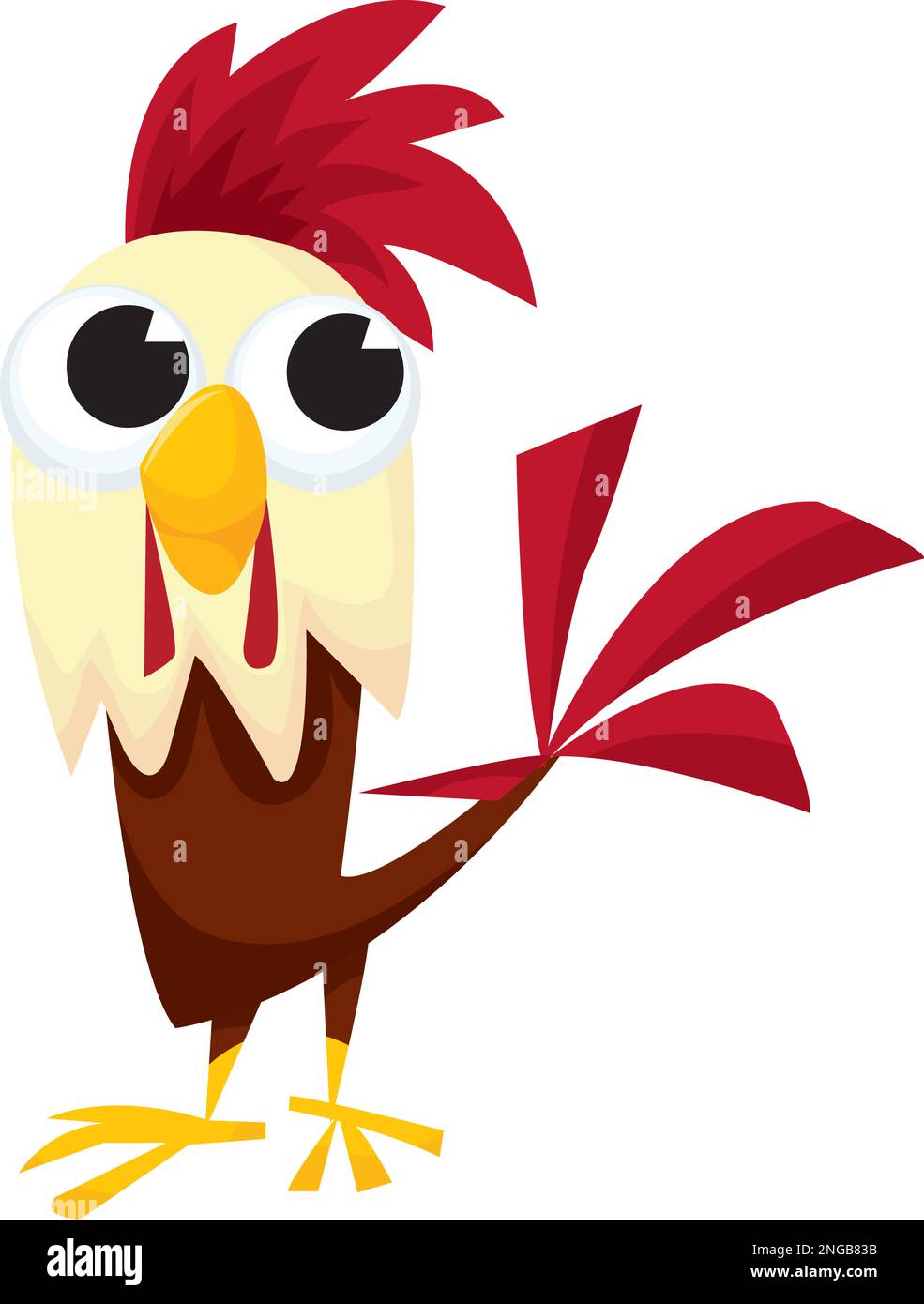 Cute funny cartoon rooster cartoon stock illustration Stock Vector ...