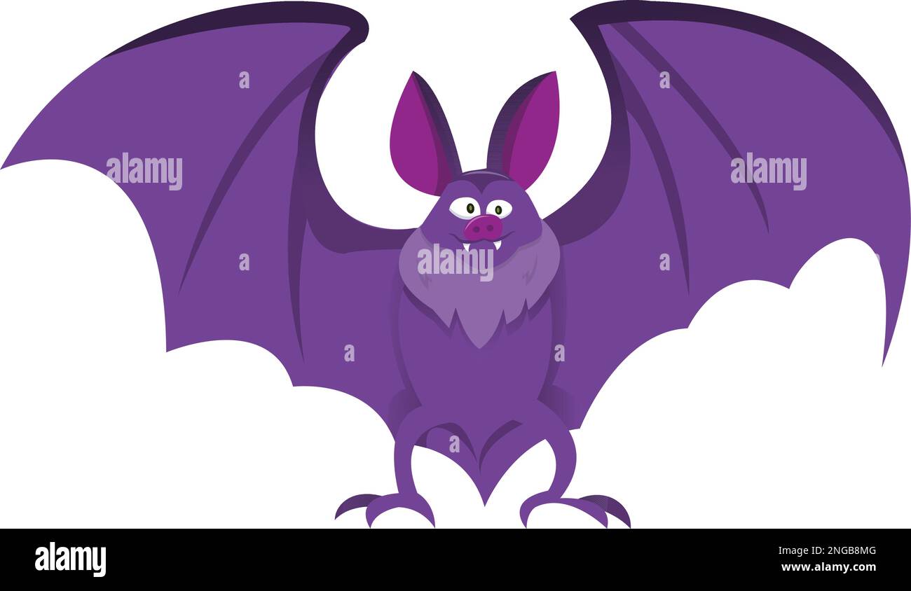 A cartoon vector illustration of standing purple halloween bat Stock ...