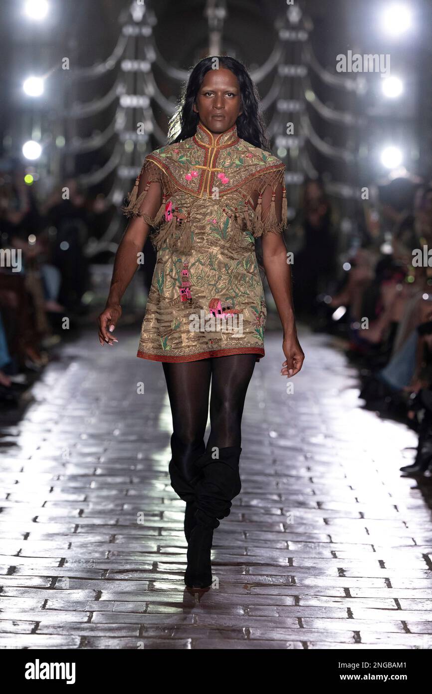 London, UK. 17th Feb, 2023. Models on the runway at the Annies Ibiza ...