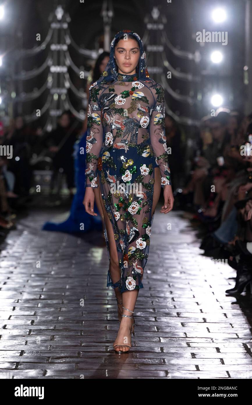 London, UK. 17th Feb, 2023. Models on the runway at the Annies Ibiza ...