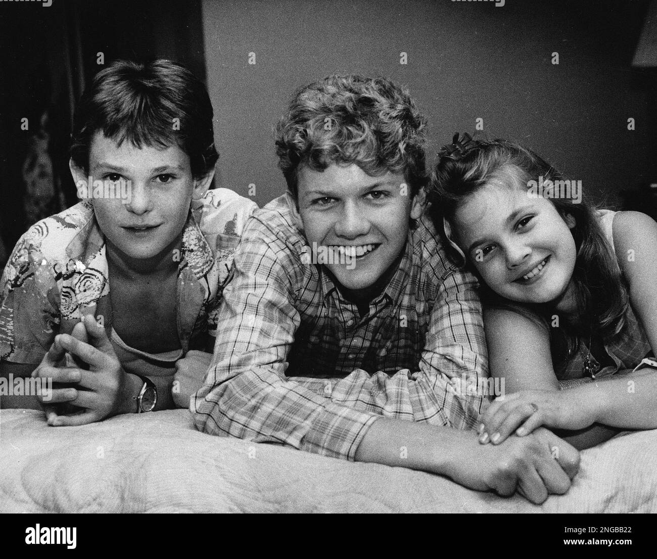 Young stars of the 1982 movie "E.T. The Extra-Terrestrial," from left ...