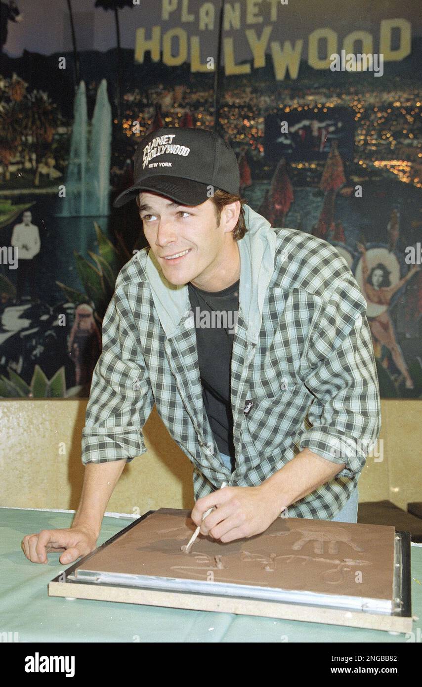 Actor Luke Perry of the television series "Beverly Hills 90210," is ...