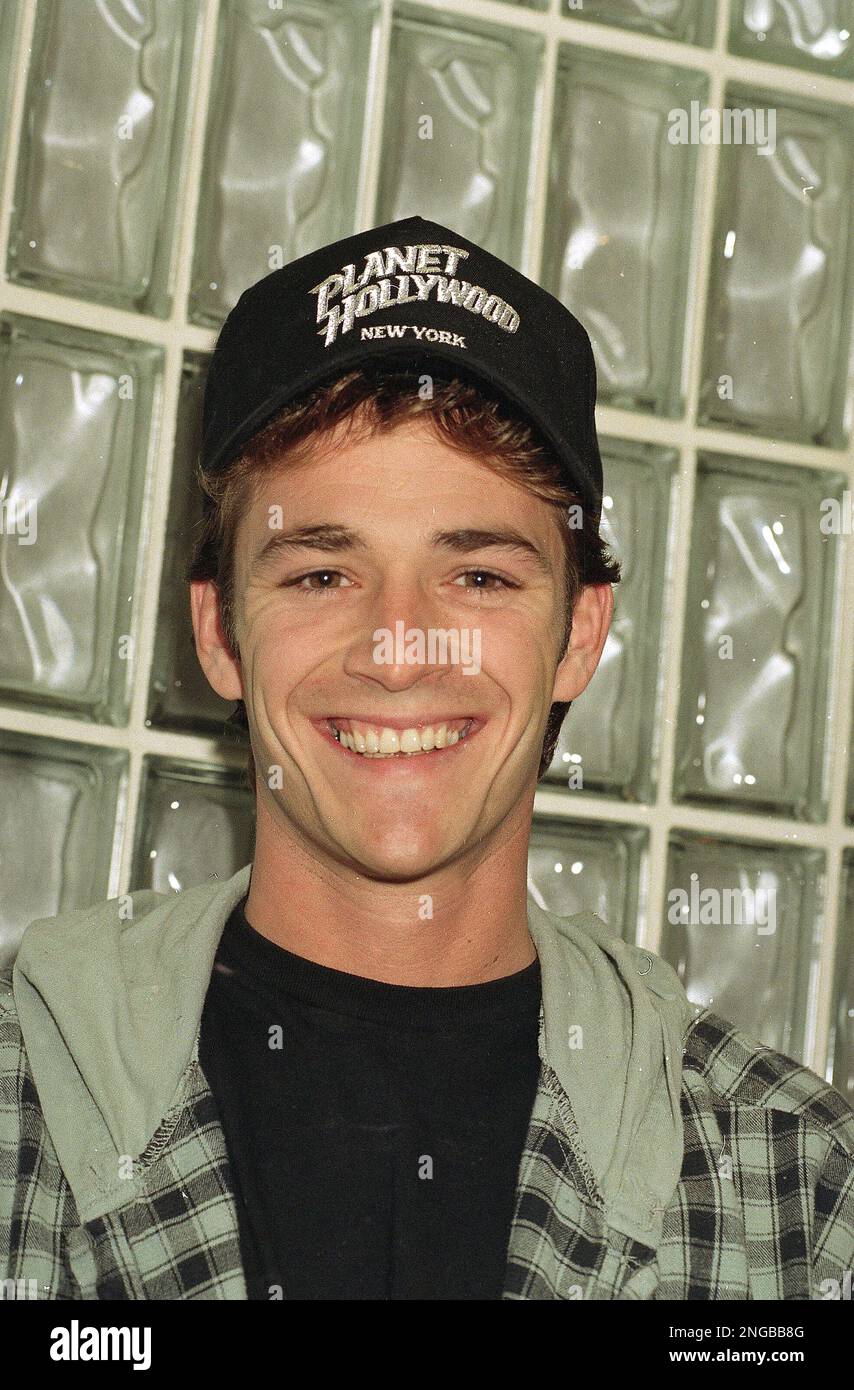 Actor Luke Perry of the television series "Beverly Hills 90210," is ...