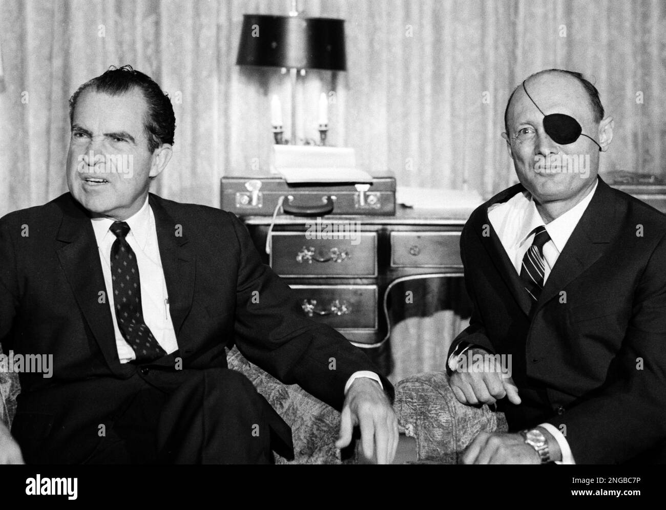 Israeli Defense Minister Moshe Dayan and President-elect Richard Nixon ...