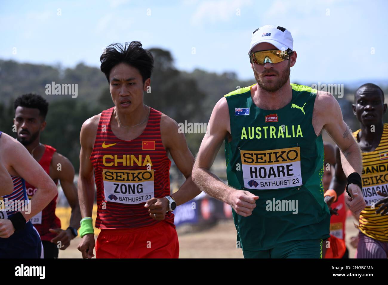 Oliver Hoare ofAustralia runs the first leg of the mixed relay race ...