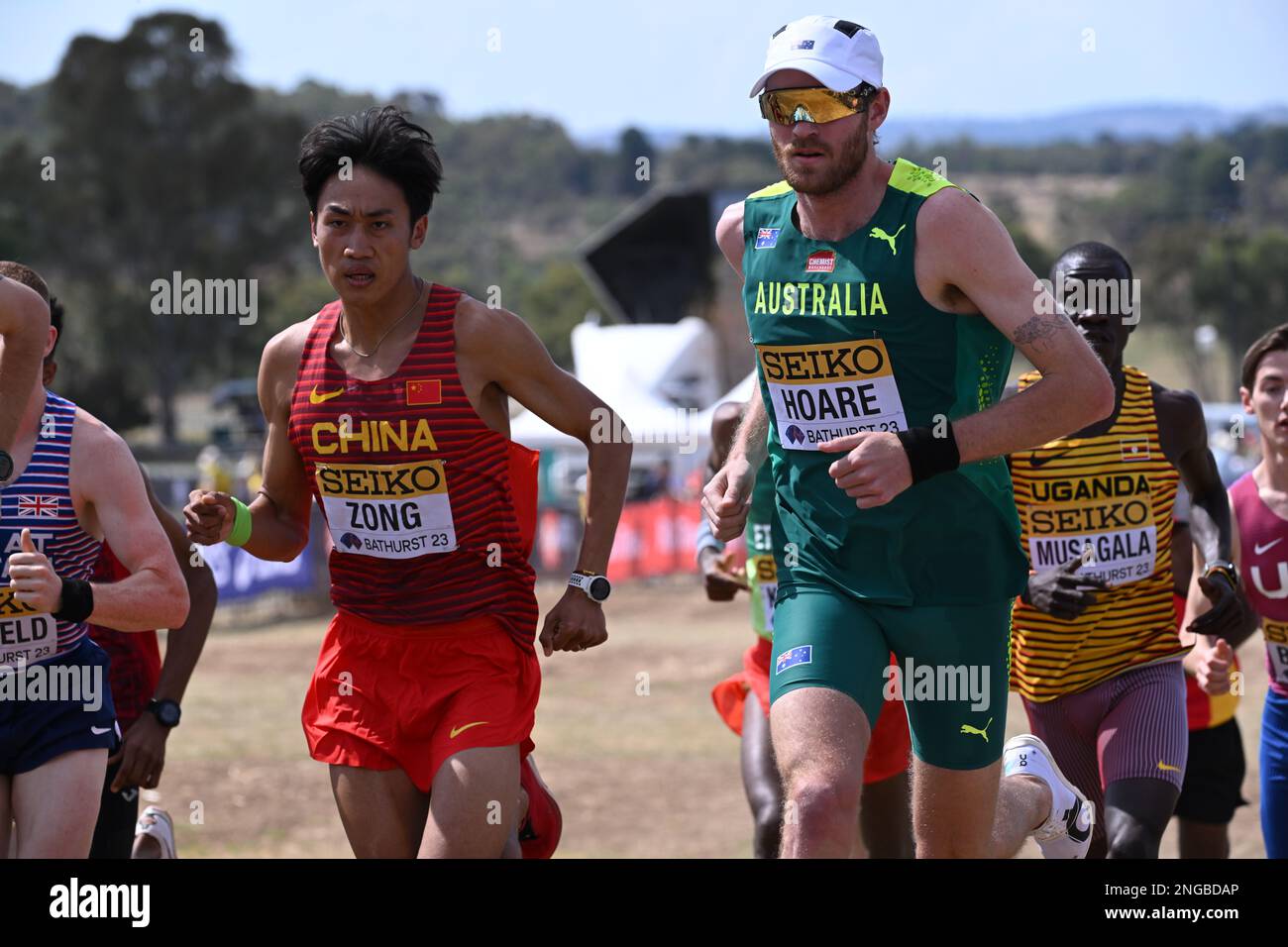 Oliver Hoare ofAustralia runs the first leg of the mixed relay race ...