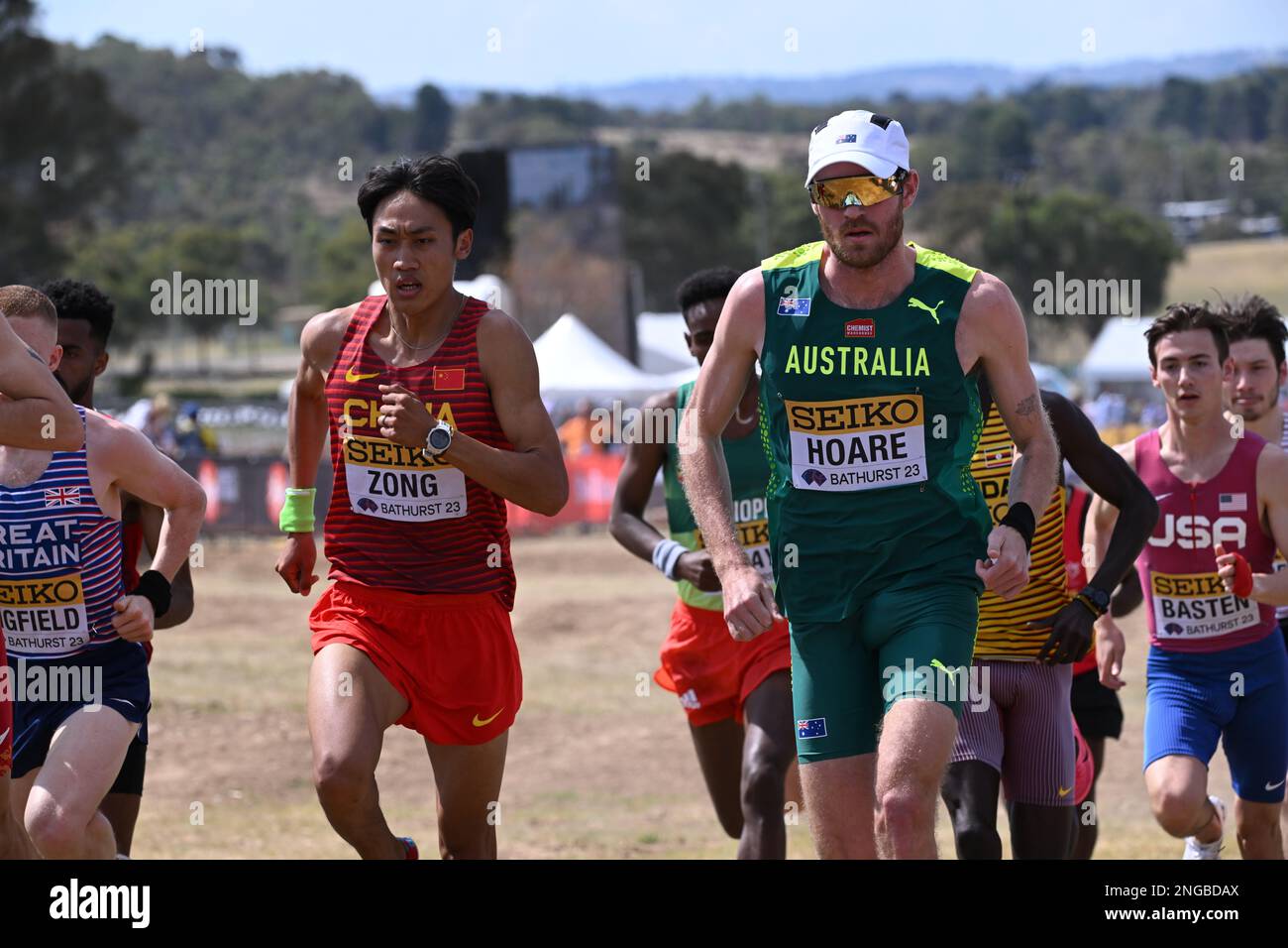 Oliver Hoare ofAustralia runs the first leg of the mixed relay race ...