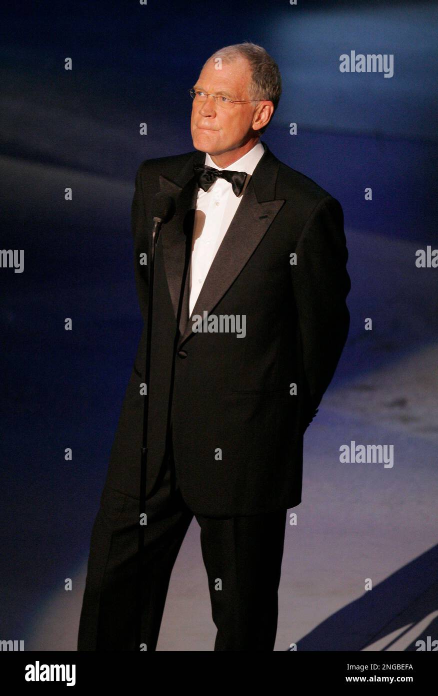 Late night talk show host David Letterman receives applause as he walks ...