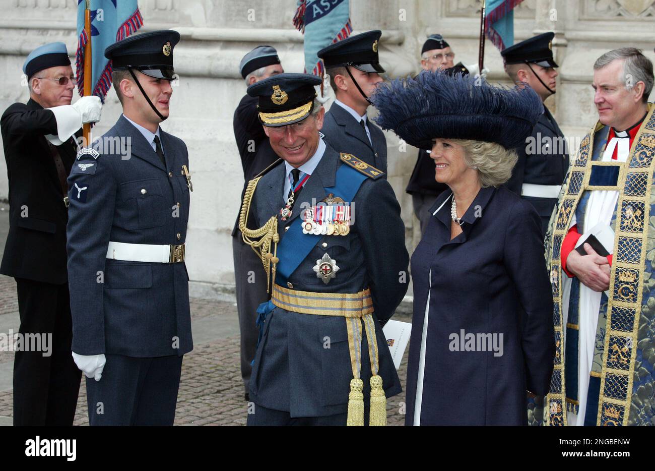 Britain's Prince Charles, centre, and Camilla, the Duchess of Cornwall ...